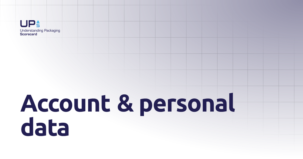 Account & personal data | UP Scorecard User Guide