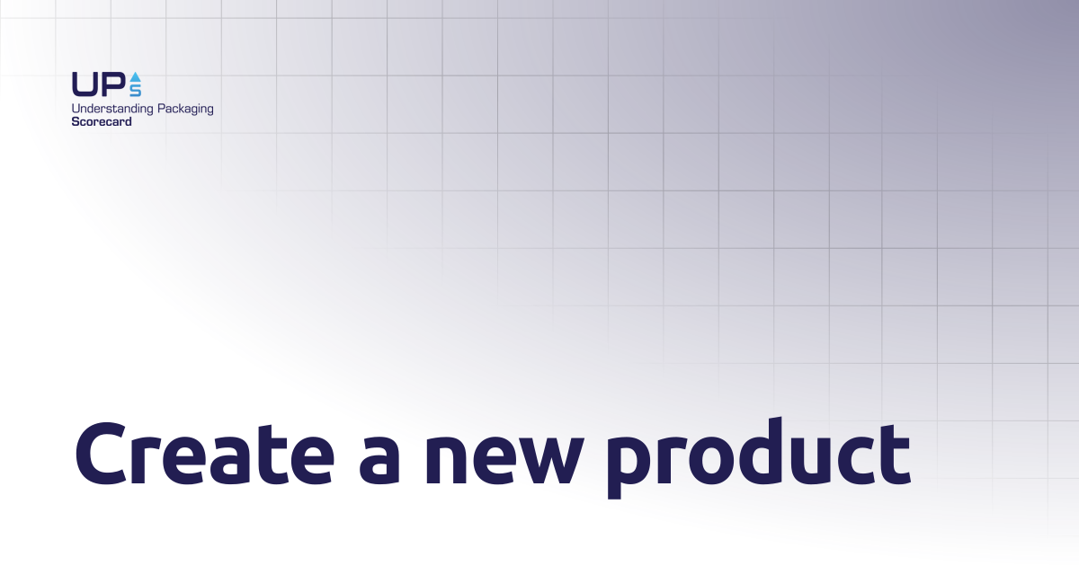 Create a new product | UP Scorecard User Guide
