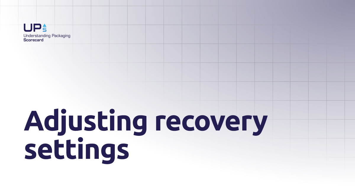Adjusting recovery settings | UP Scorecard User Guide