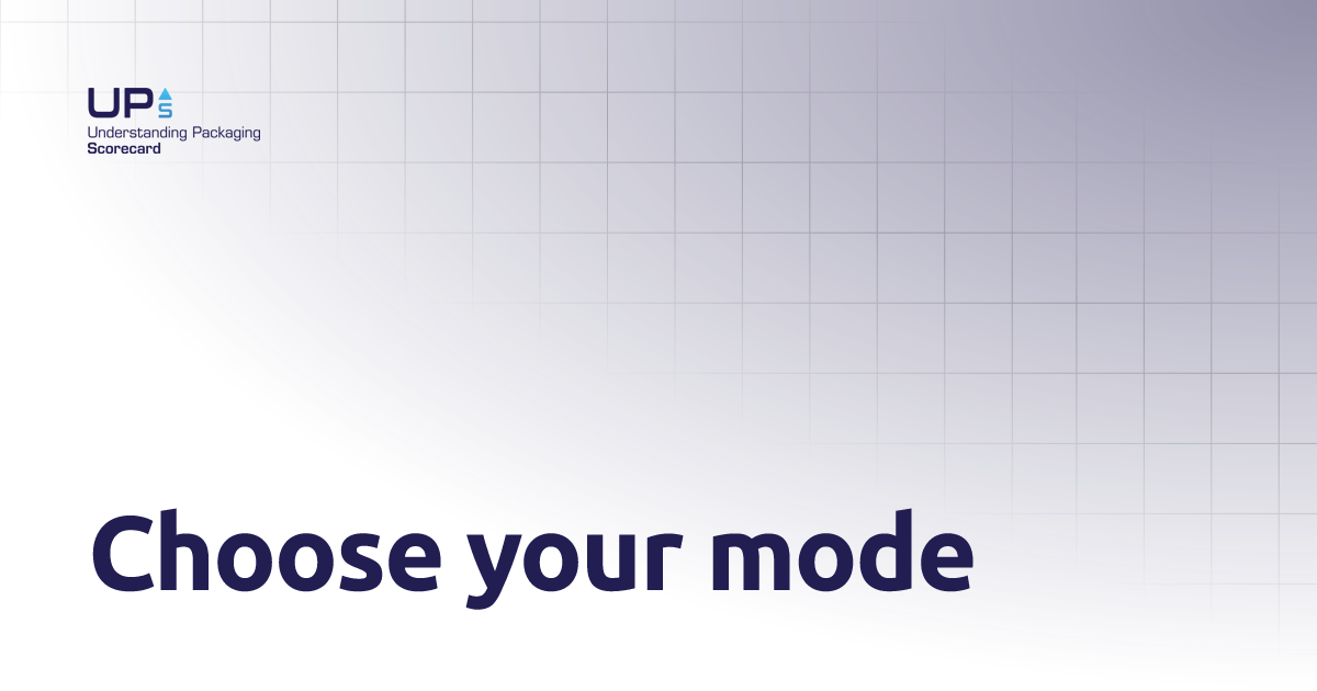 Choose your mode | UP Scorecard User Guide